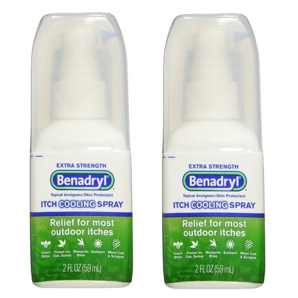 Benadryl Itch Relief Spray Extra Strength 2 oz (Pack of 2) - Walmart.com