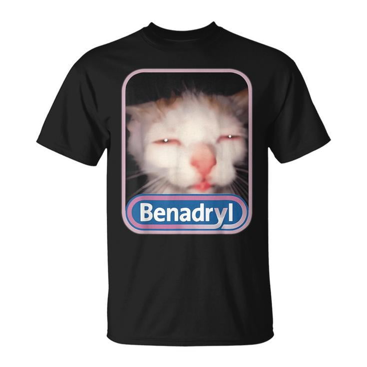 Benadryl Meme Cat Benny Cute & Funny Internet Meme Graphic T-Shirt ...