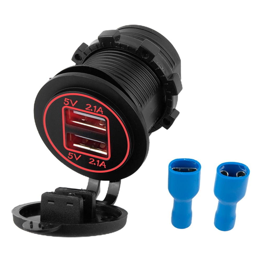 Benafini 12V Car Power Socket Dual 2.1A Usb Port Charger Power Outlet ...