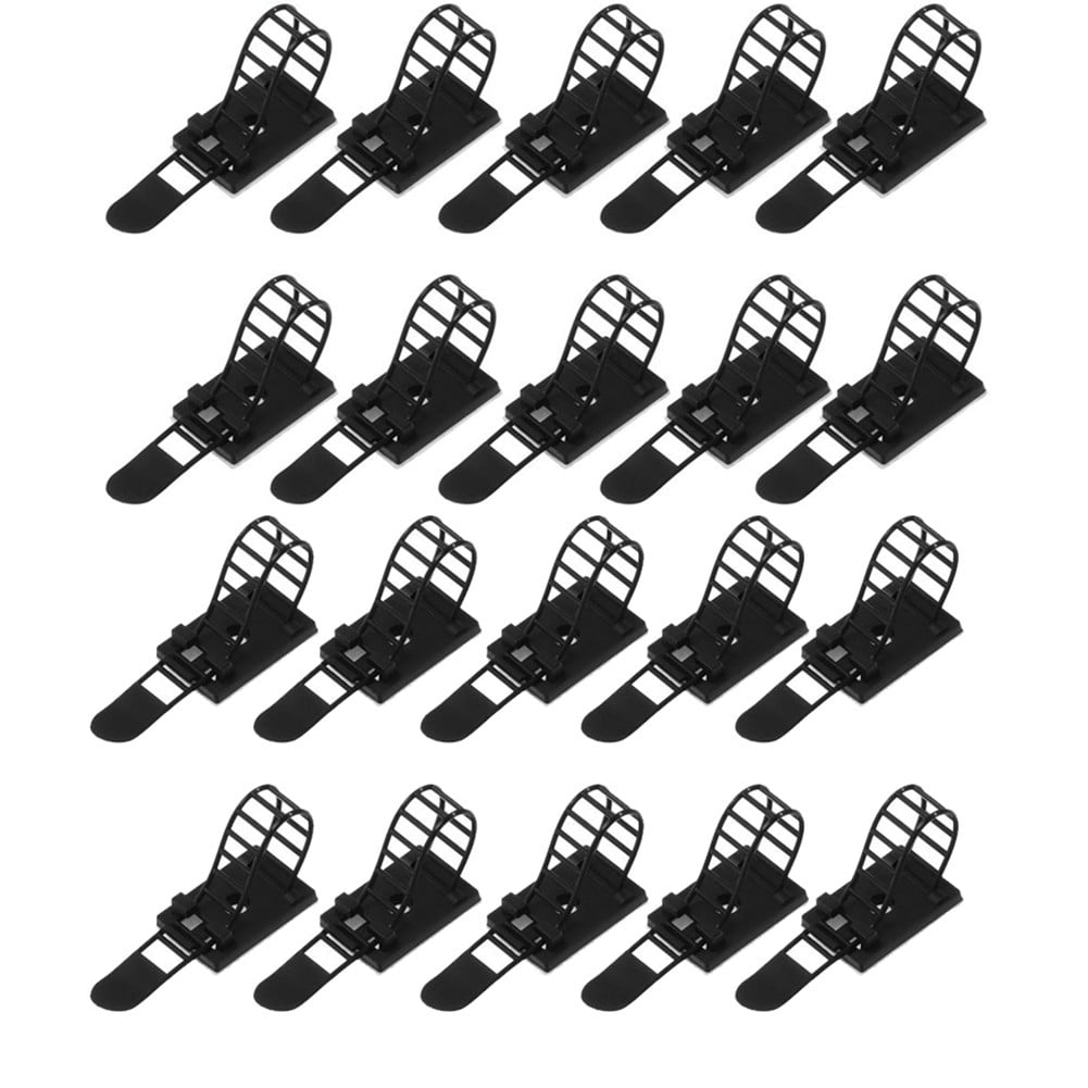 Benafini 20× Adjustable Cable Clips Wire Holders Management Organizer ...