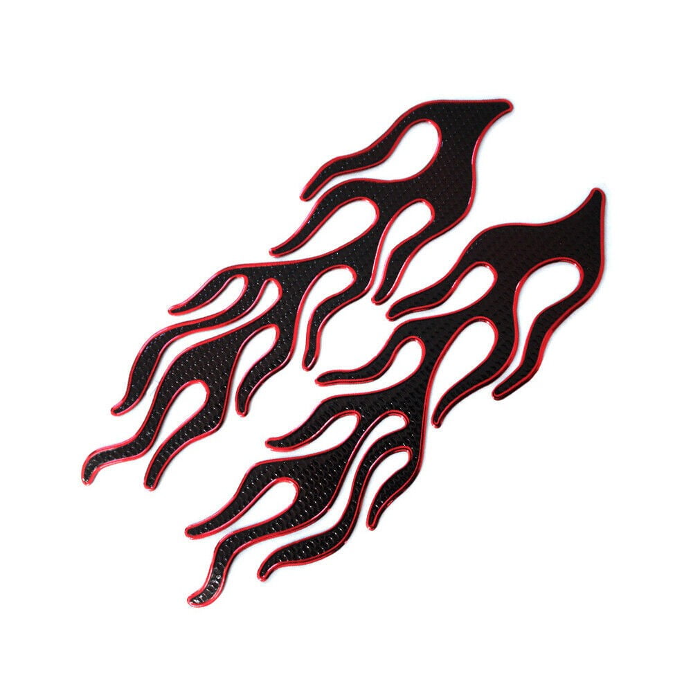Benafini 3D Car Motorcycle Flame Waterproof Gas Tank Decals Stickers ...