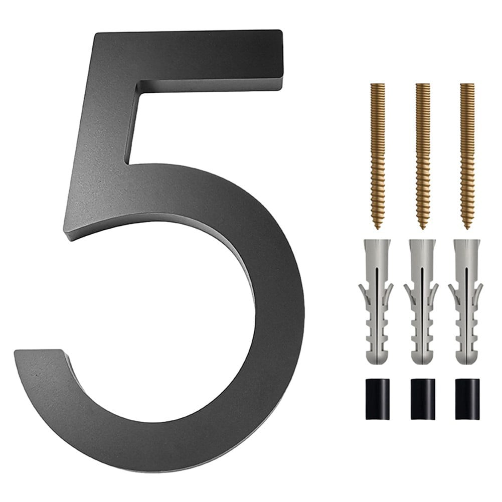 Benafini 6 inch Modern Floating House Numbers Door Black Shadow Home ...