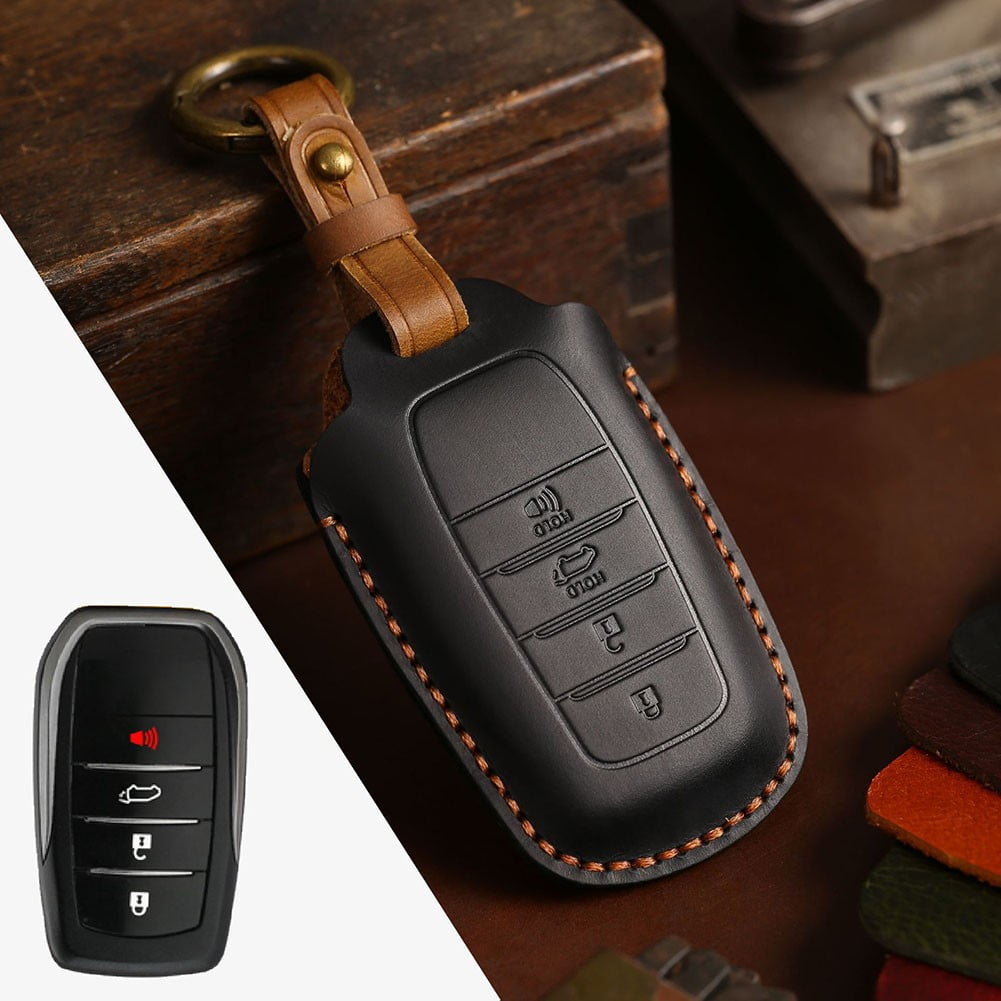Benafini Leather Car Remote Key Cover Case Fob Shell Skin for Toyota ...