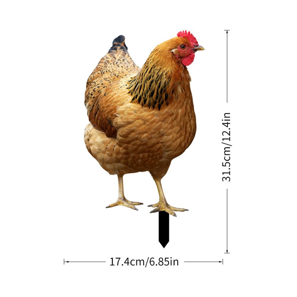 Benafini 2Pcs Chicken Yard Art Garden Hen Decoration Ornament Sign ...