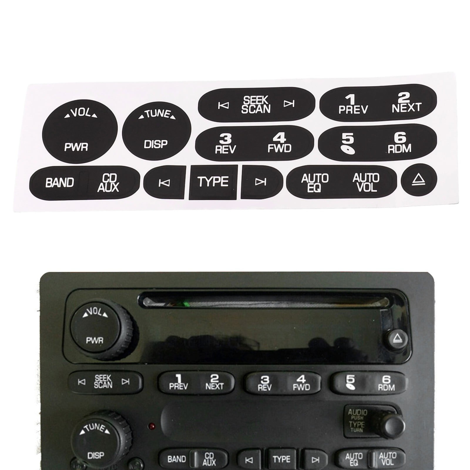 Benafini for Chevrolet 2002-2006 6 Disc Radio Button Repair Decal ...