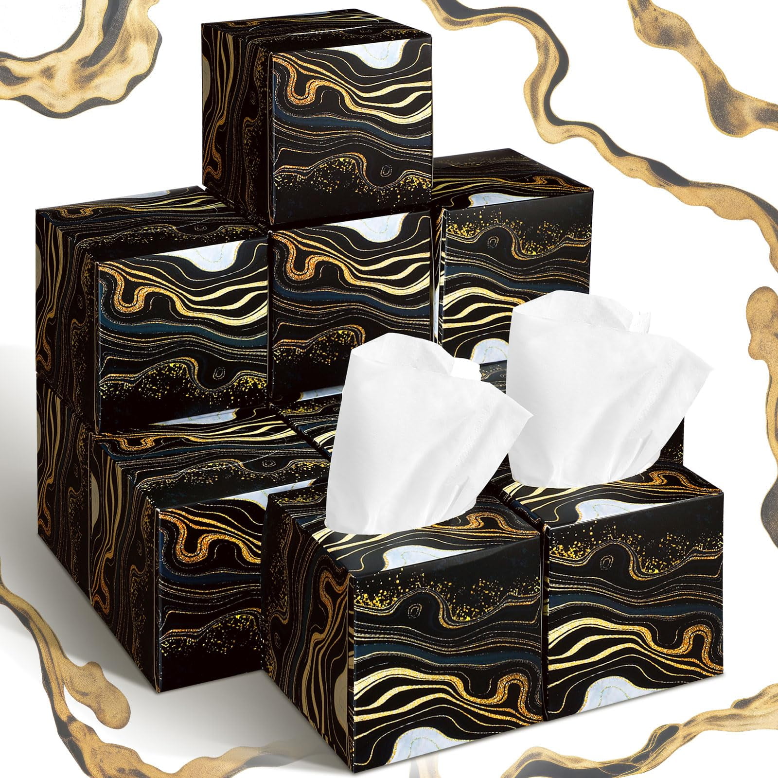 Bencailor 12 Pack Facial TSF6 Tissues Cube Boxes Face Tissue Box 600 ...