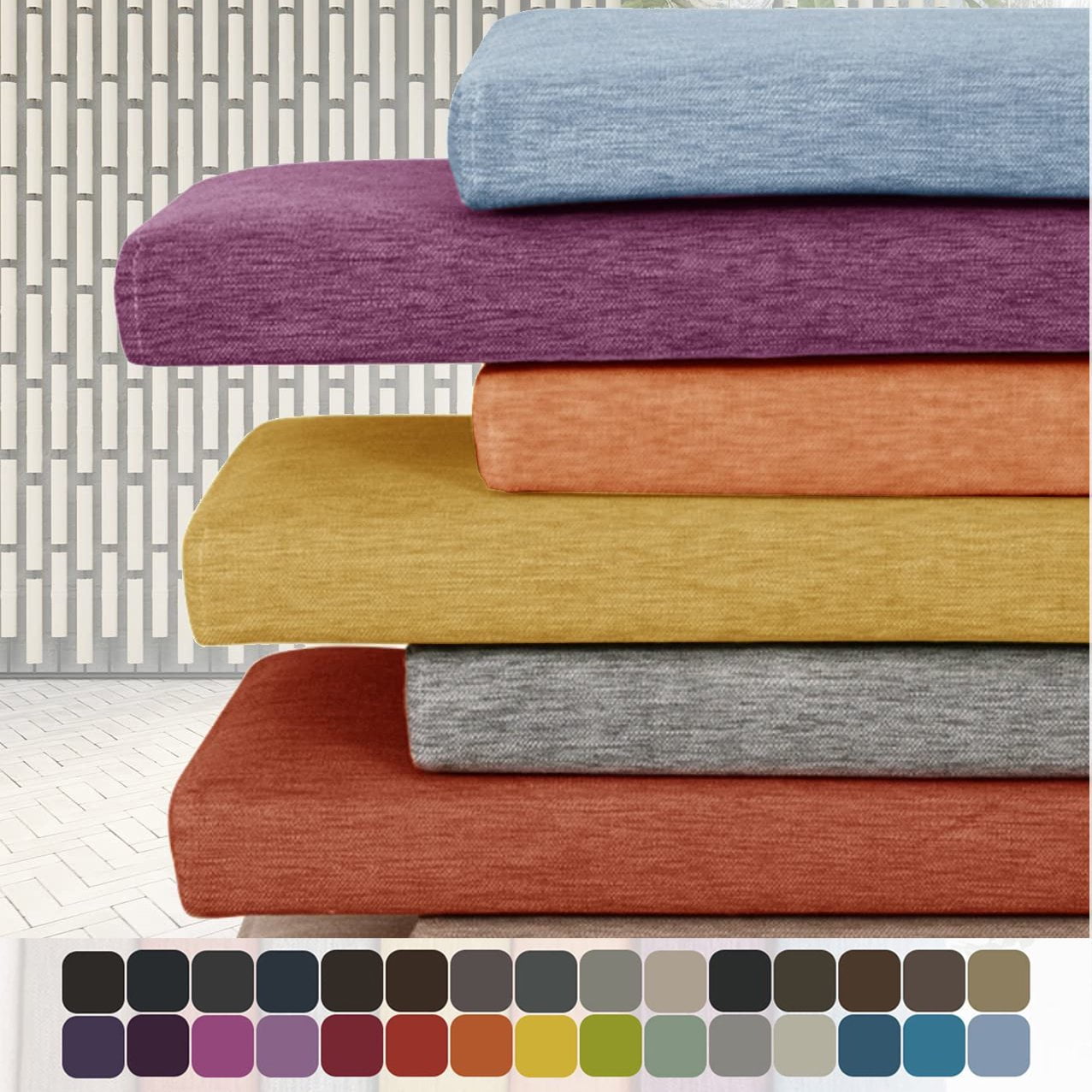 Indoor/Outdoor Bench Cushion Pads, 70D High-Resilience Foam, Non-slip ...