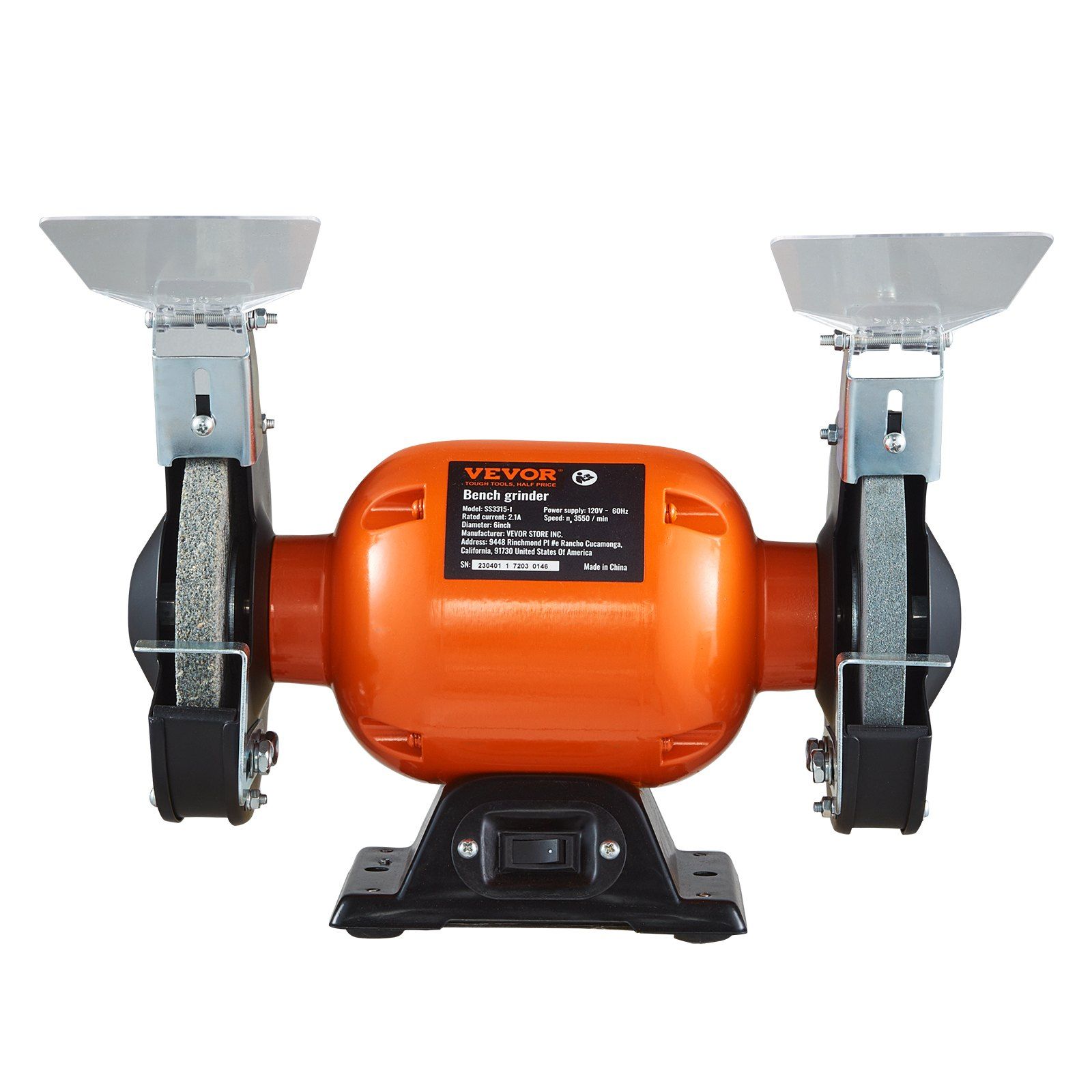 Bench Grinder, 6 inch Single Speed Bench Grinder with 2.1A Brushless ...