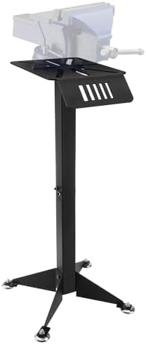 Bench Grinder Stand, Heavy-Duty Steel Pedestal with Base Plate and Tool ...