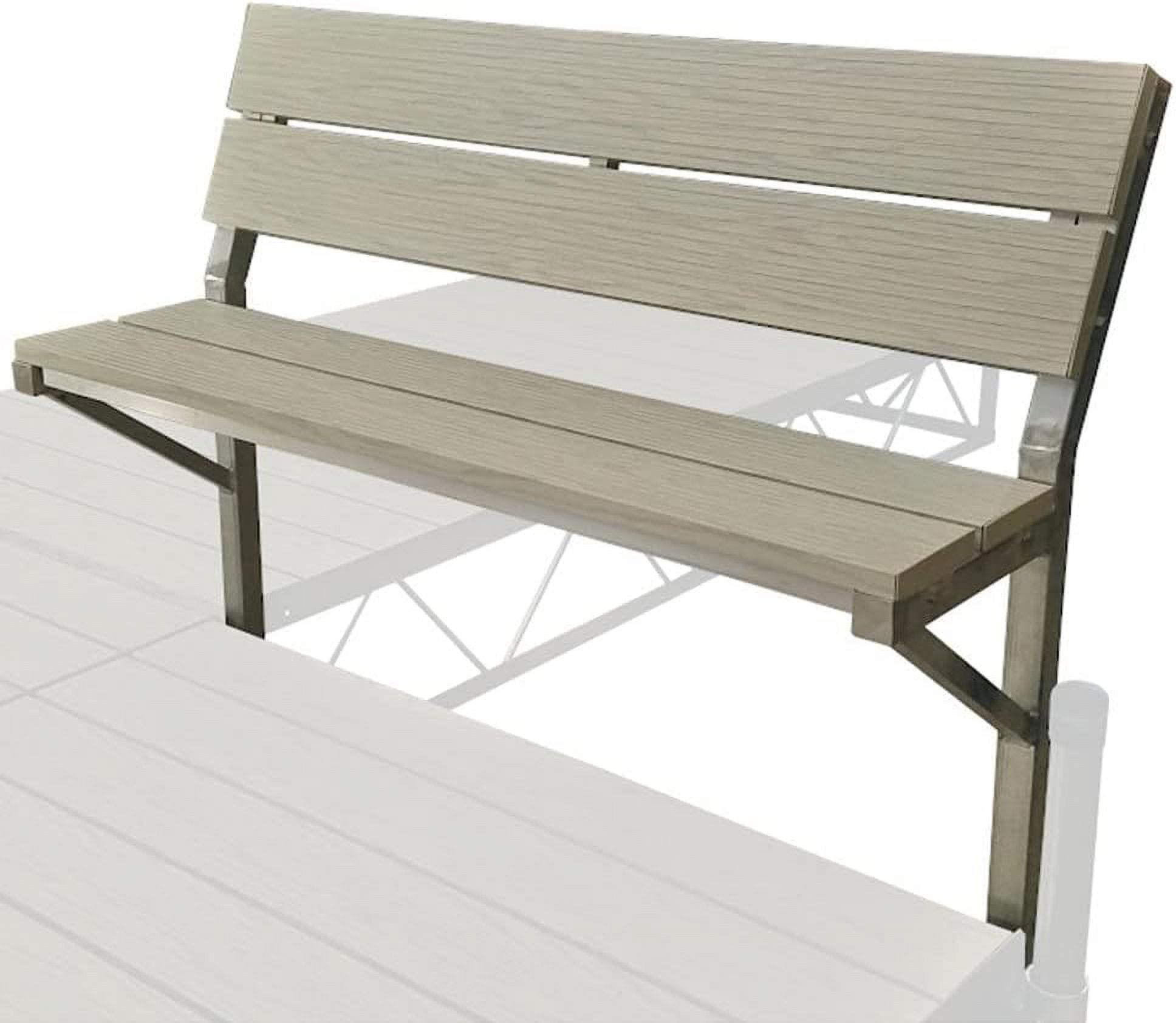 Universal 4ft Wide Aluminum Grey Bench Kit with Dock-Top Panels and ...