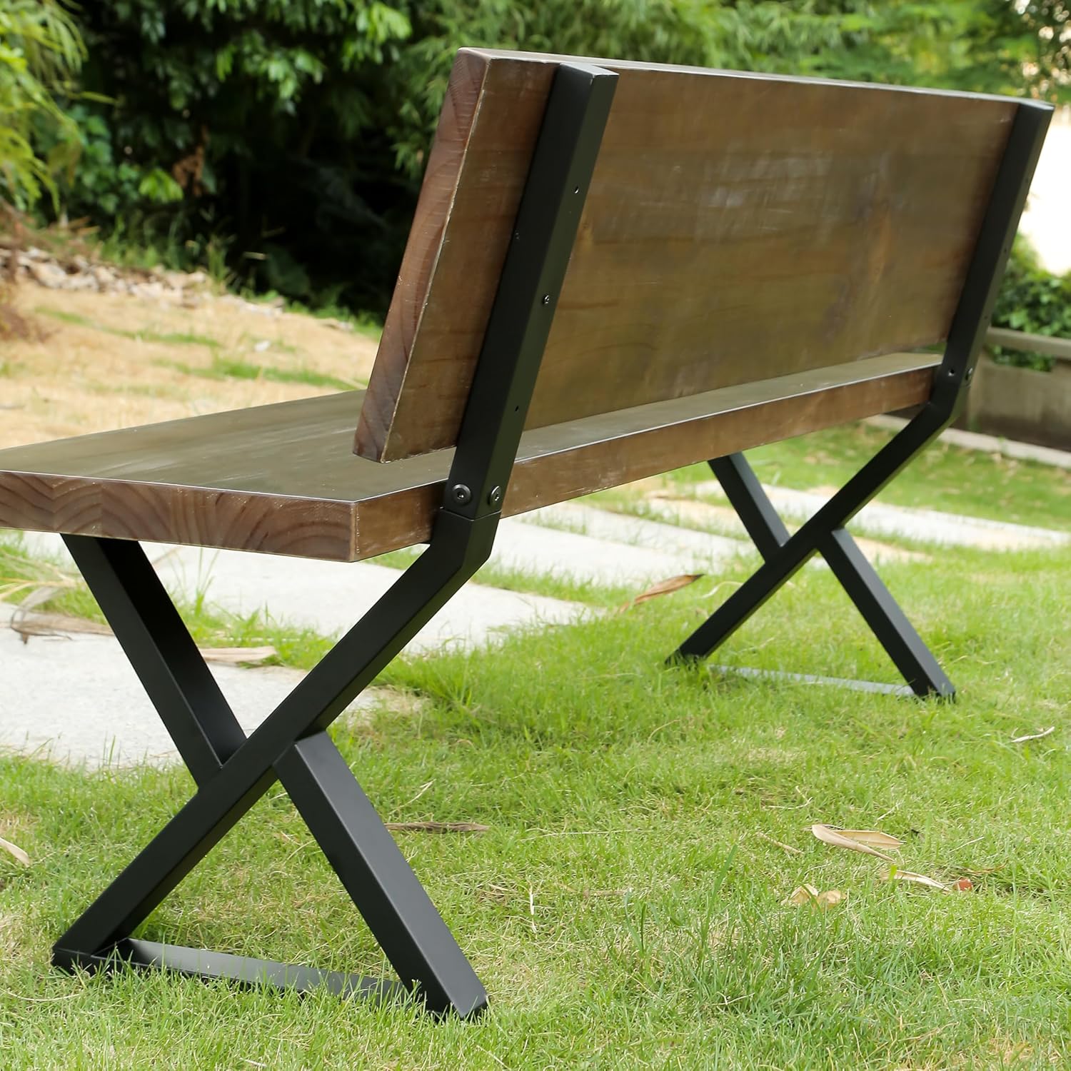 Bench Legs 16 Inch Triangle Metal Chair Base Legs with Backrest Bracket ...