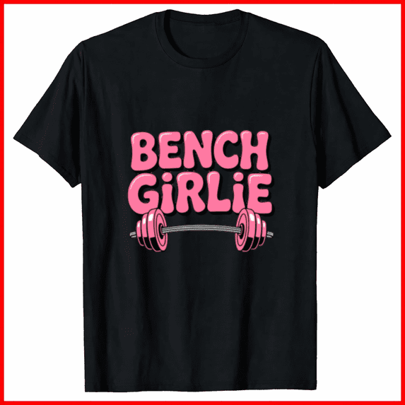 Bench Press Enthusiast Pink Gym Exercise Fitness Weightlifting Art Tee ...