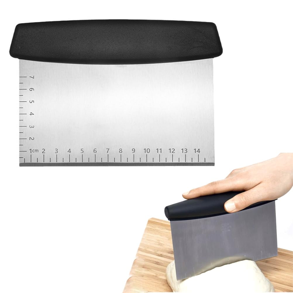 Bench Scraper Baking Dough Cutter Stainless Steel Scraper for Cake 6 ...