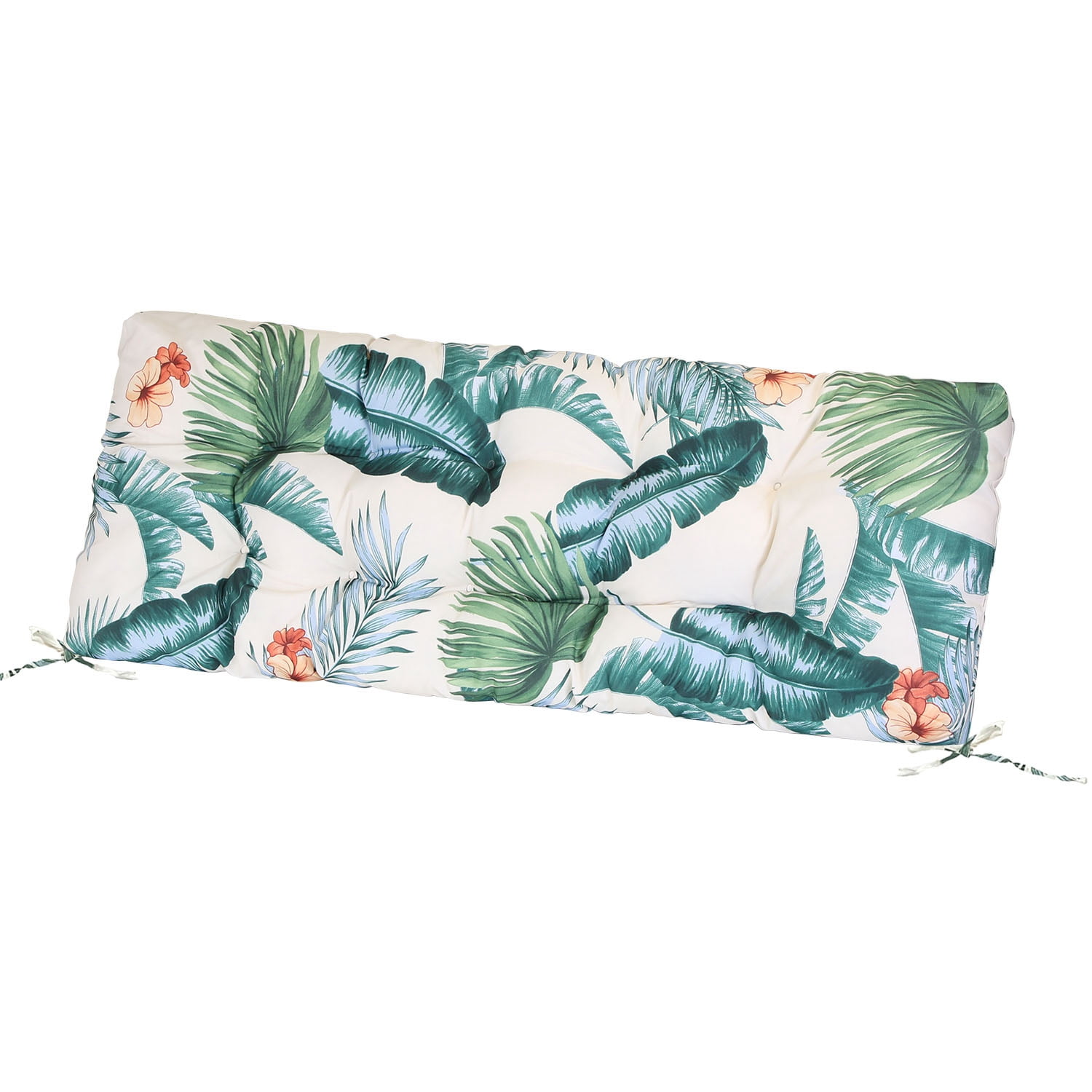 Bench Seat Cushion with Ties, Waterproof Indoor Outdoor Rectangle Bench ...