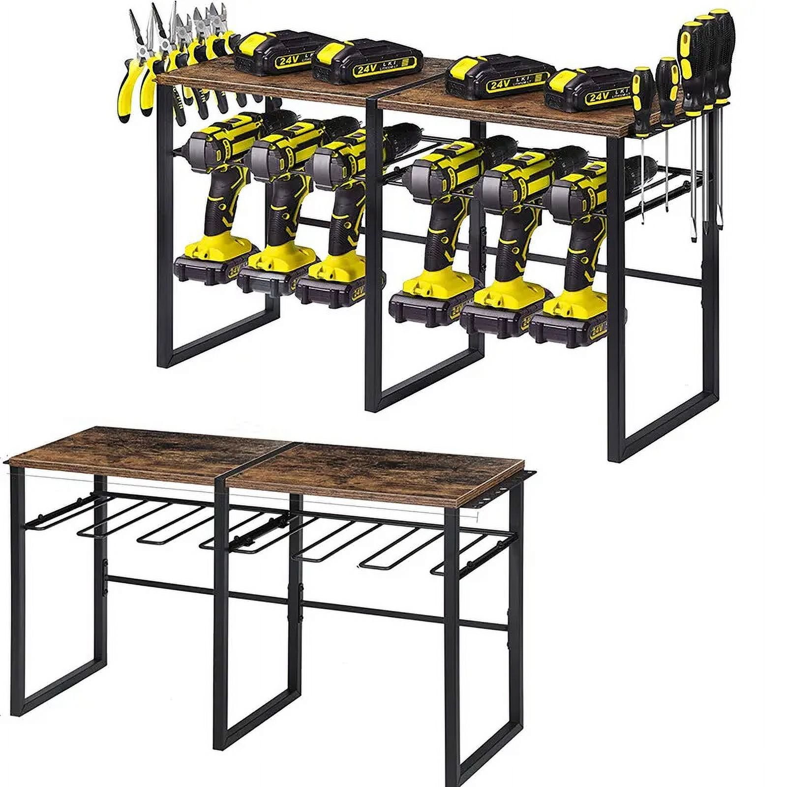 Bench Top Power Tool Organizer Heavy Duty Utility Rack Cordless Drill ...