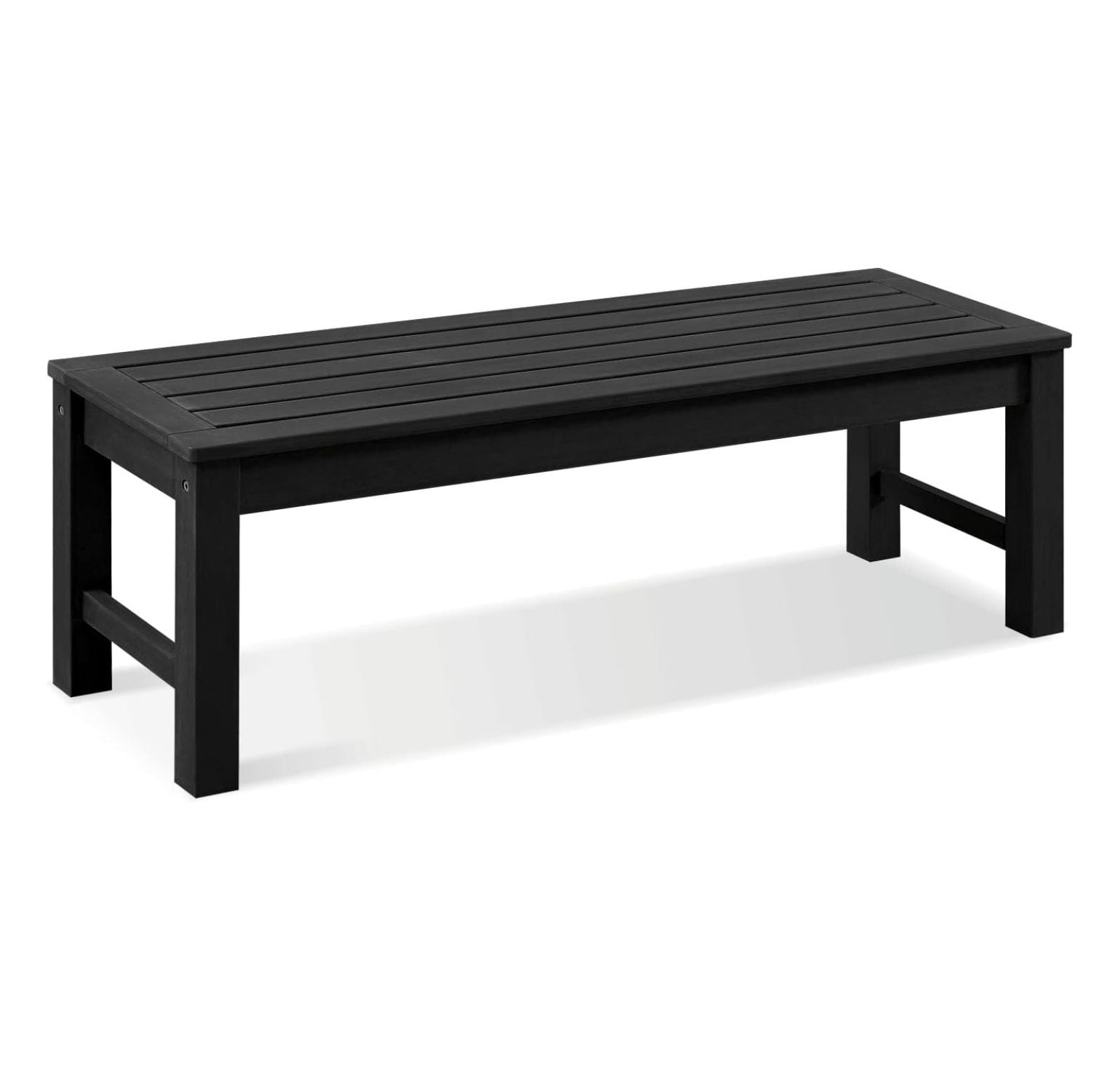 Bench, Two Person Outdoor Lumber Patio Backless Bench, Weatherproof ...