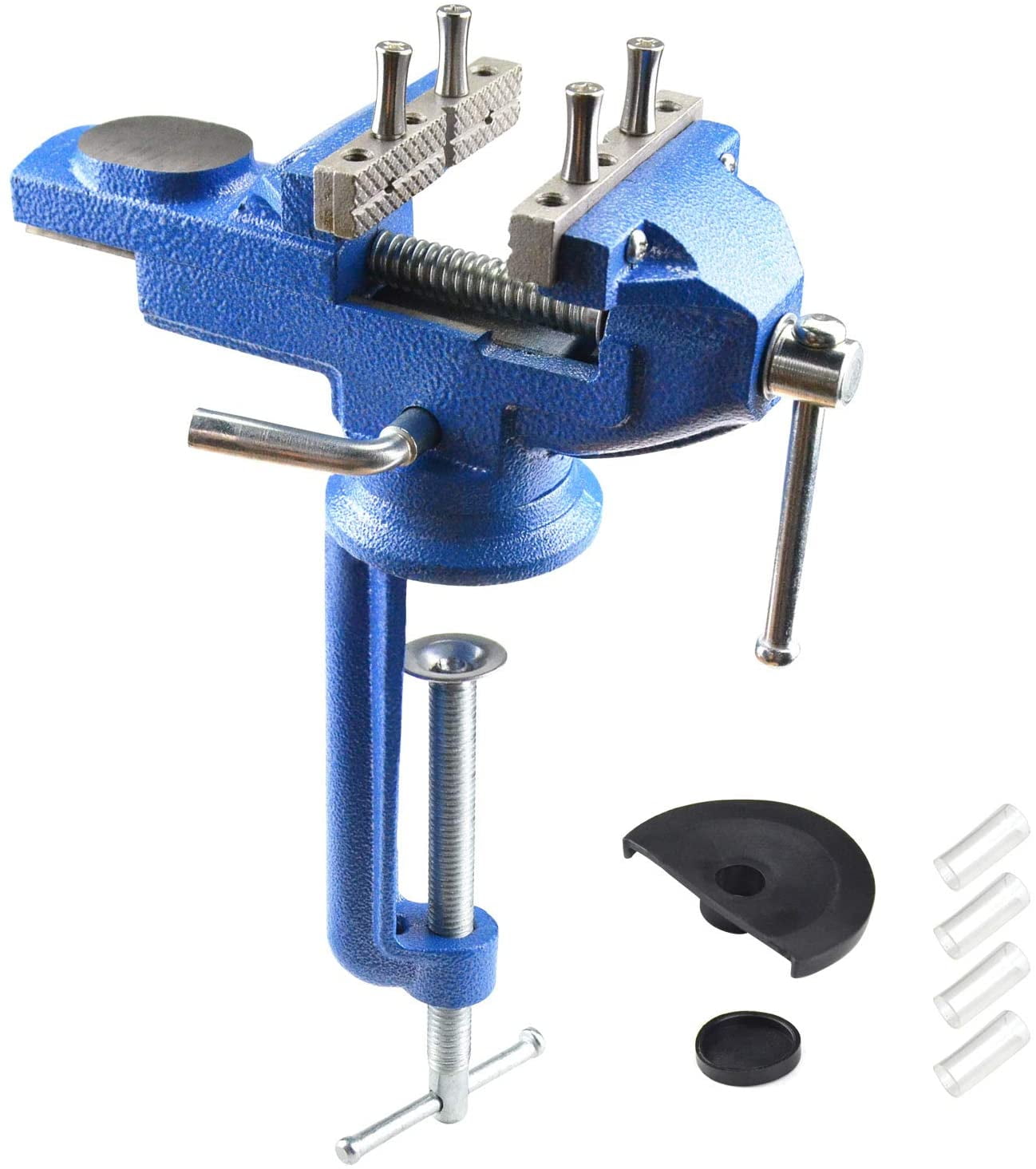 Bench Vise with Clamp Post Universal 3 inch Bench Clamps 360° Swivel ...