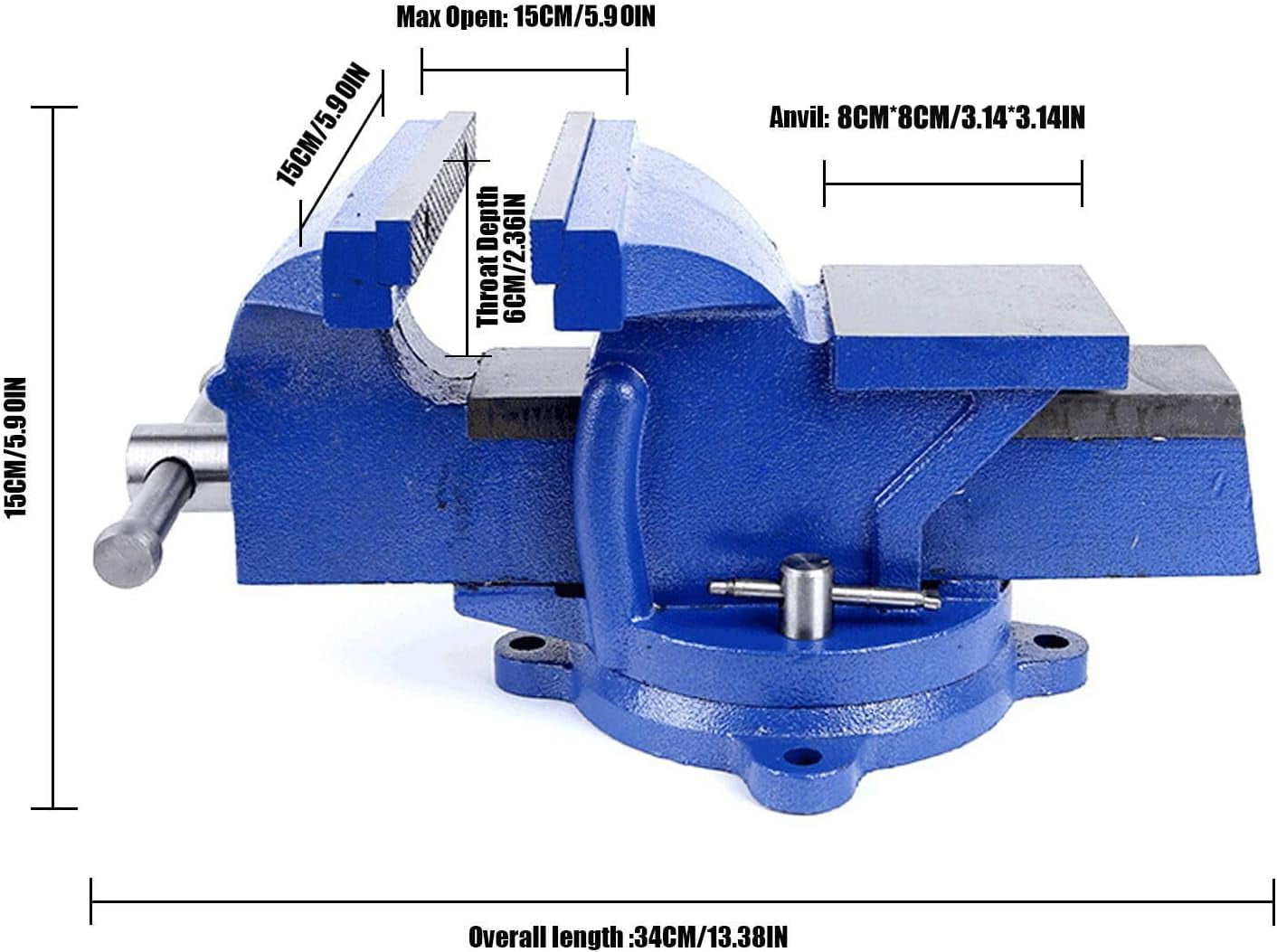 Bench Vise Heavy Duty, Table 6" Vise - Locking Base Clamp Cast Steel ...