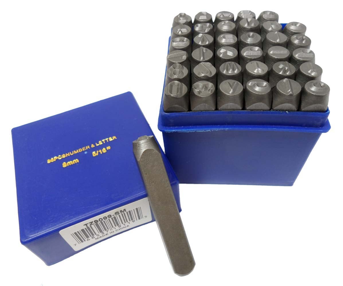 Bench Wizard 36 Pc Number and Lowercase Letter Punch Set | 5/16" (8MM ...