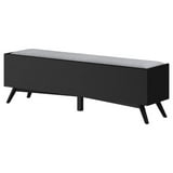 Bench with Fabric Padded Seat and 2 Drawers, Black - Saltoro Sherpi ...