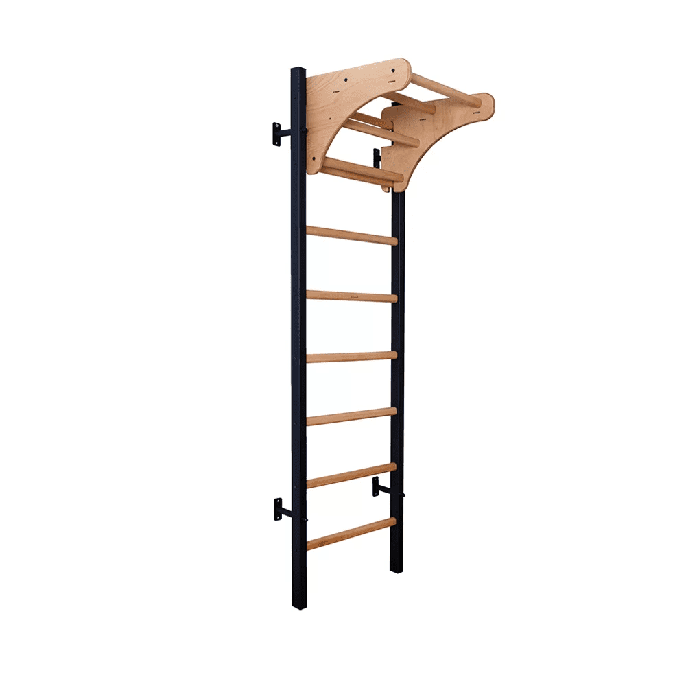 BenchK 211 Black Wall bars with adjustable beech wood pull-up bar ...