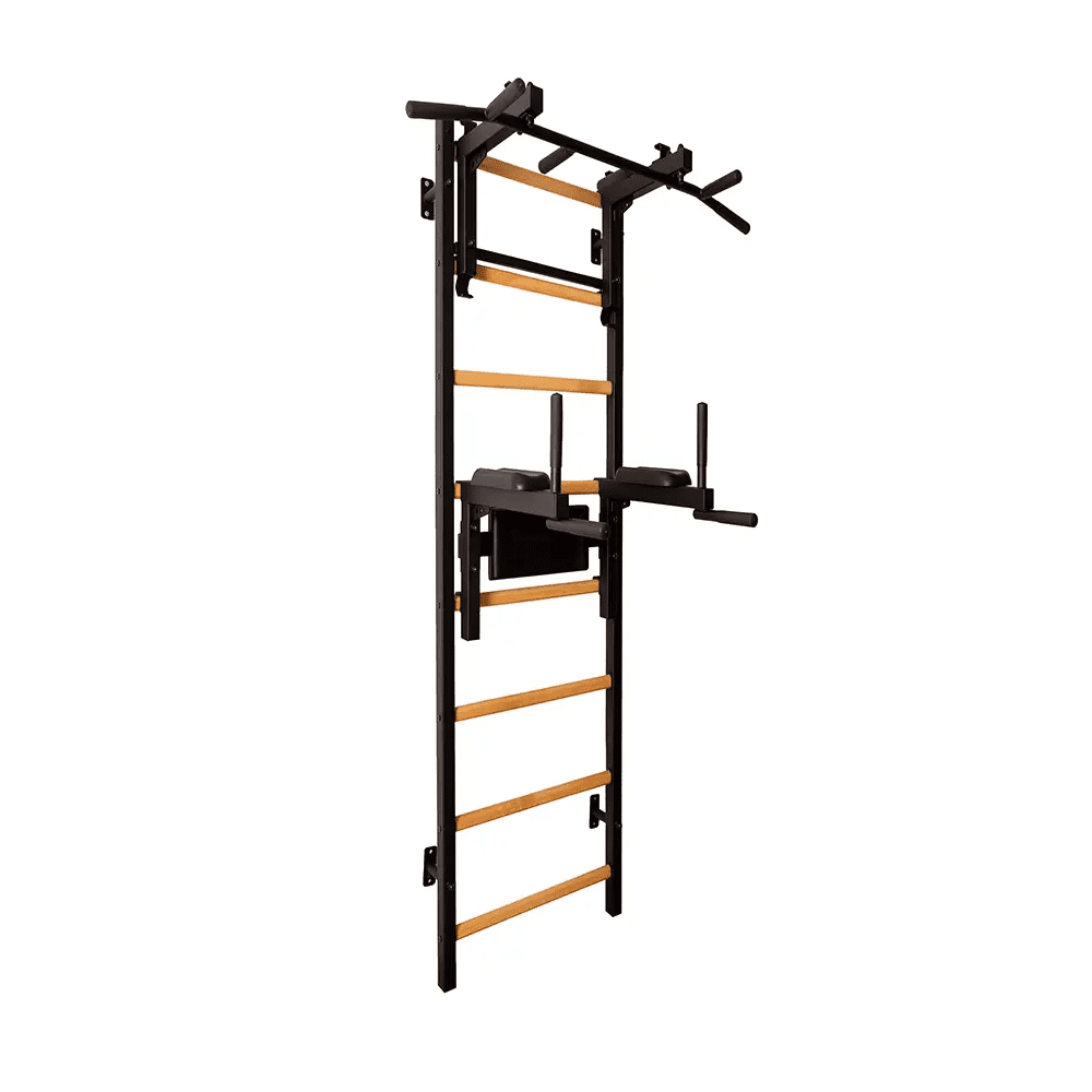 BenchK 232 Black Wall bars with convertible steel 6-grip pull-up bar ...