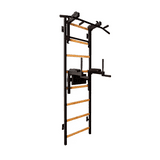 BenchK 232 Black Wall bars with convertible steel 6-grip pull-up bar ...