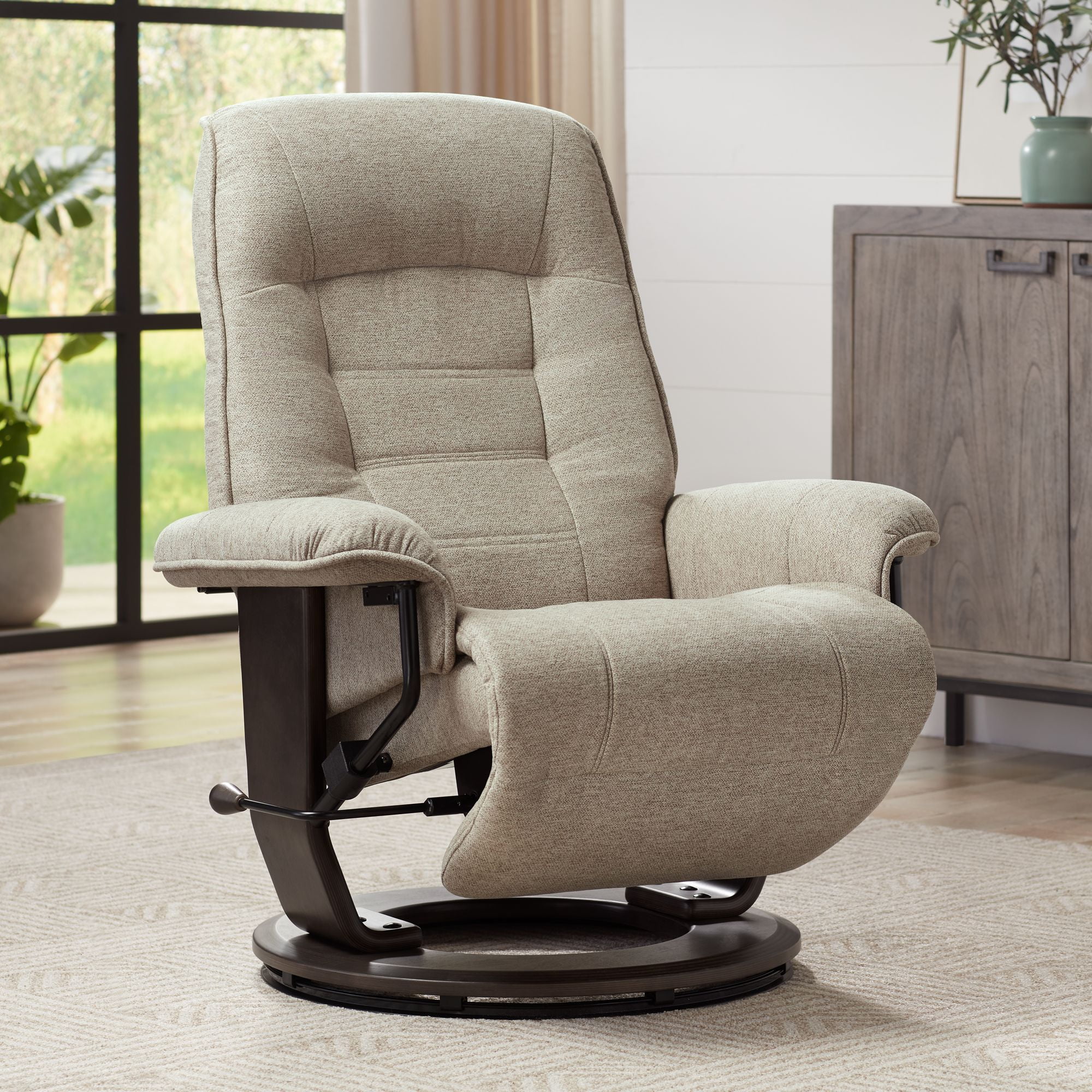 BenchMaster Annika Chestnut Fabric Adjustable Swivel Recliner - Walmart.com