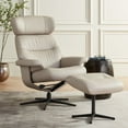 BenchMaster Bruce Mushroom Faux Leather Recliner Chair Modern with ...
