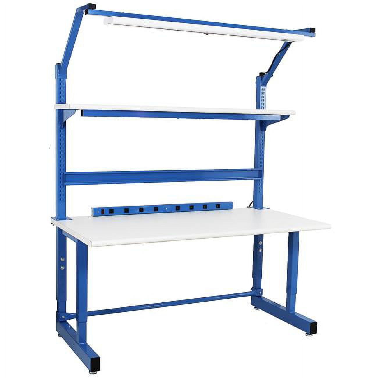 BenchPro DFC-5-LBFr-Wht 30 x 60 x 30 to 36 in. Adjustable Height Dewey ...