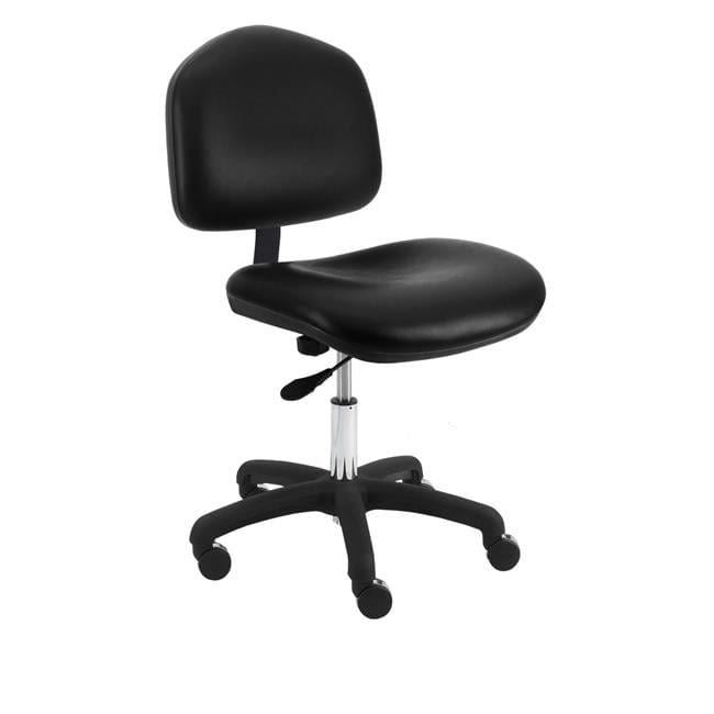 BenchPro WNS-V1-black Vinyl Wide Desk Height Seating Chair, Nylon Base ...