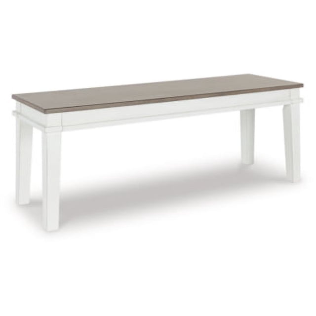 Benchcraft Casual Nollicott 50" Dining Bench Whitewash/Light Gray ...