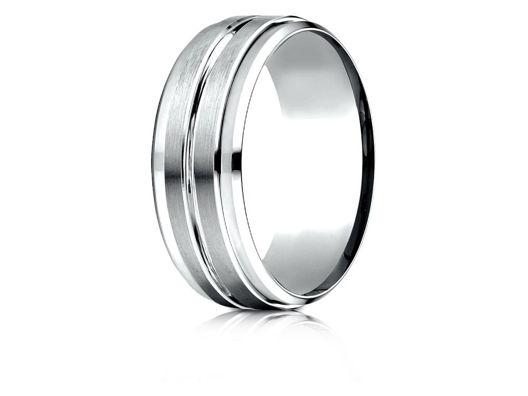 Benchmark 10k Gold 8mm Comfort-fit Drop Bevel Satin Center Cut Design ...