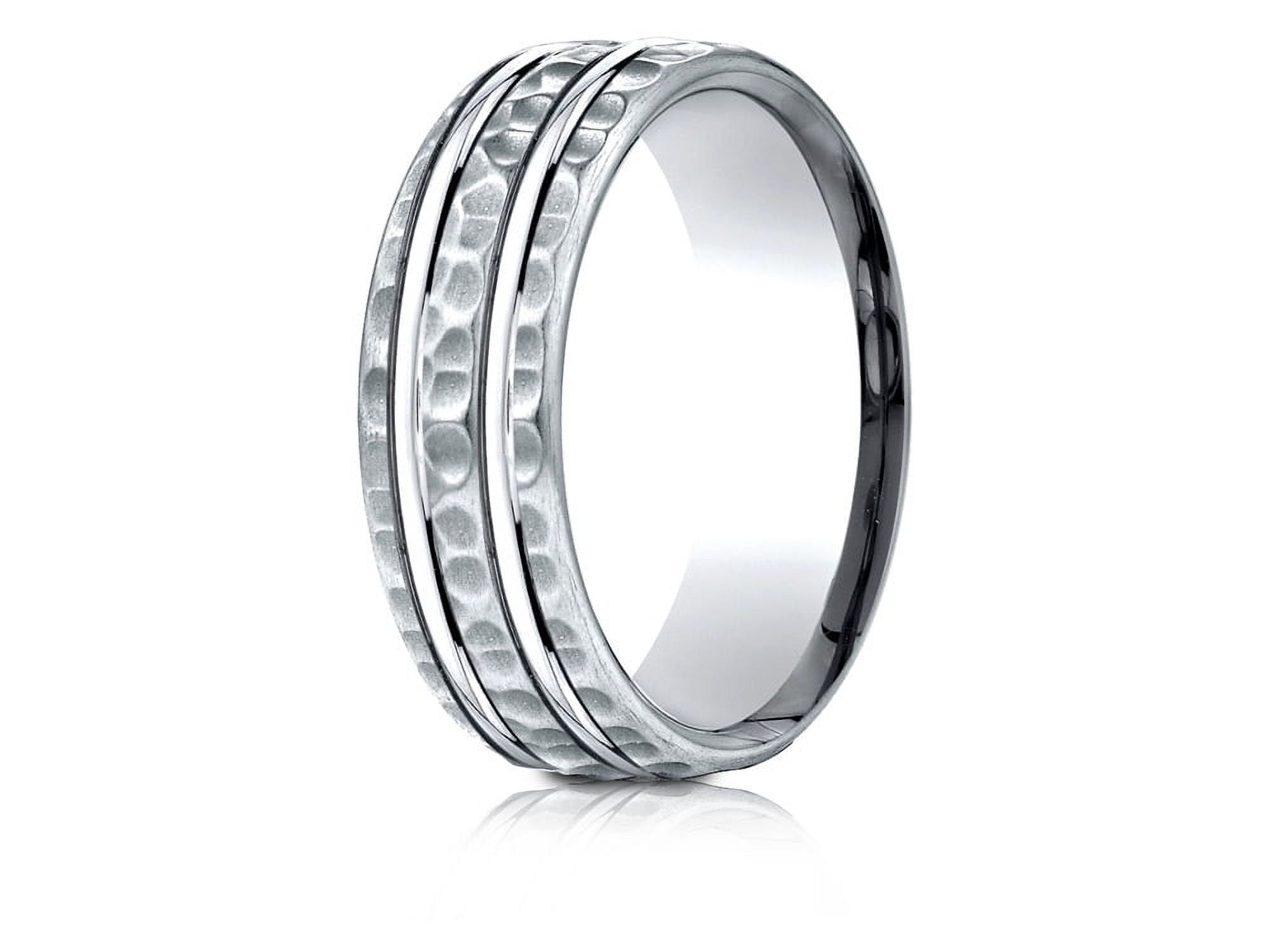 Benchmark 14 Karat Gold 7.5mm Comfort-fit Hammered Finish Double High ...
