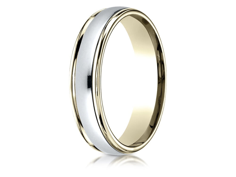 Benchmark 14k All Gold 4mm Comfort-fit High Polished Carved Design ...