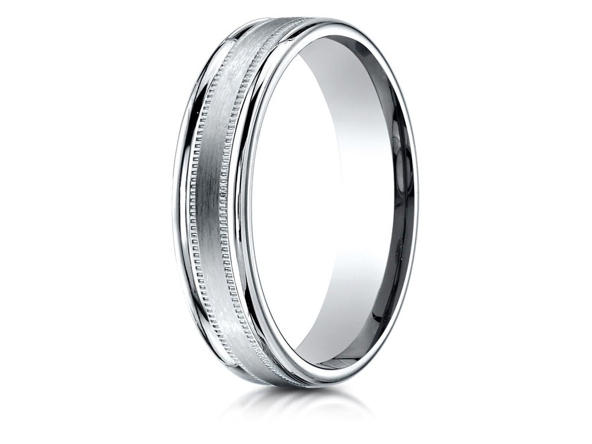 Benchmark 18k Gold 4mm Comfort-fit Satin Finish Center With A Round ...