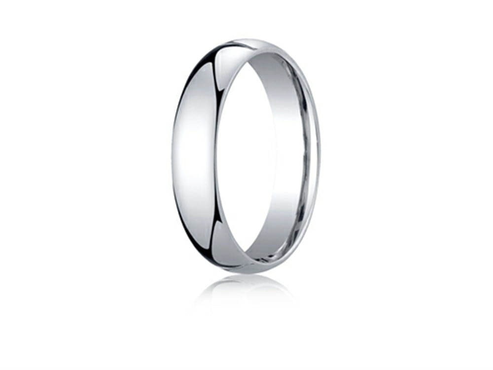 Benchmark 18k Gold 5mm Slightly Domed Standard Comfort-fit Ring ...