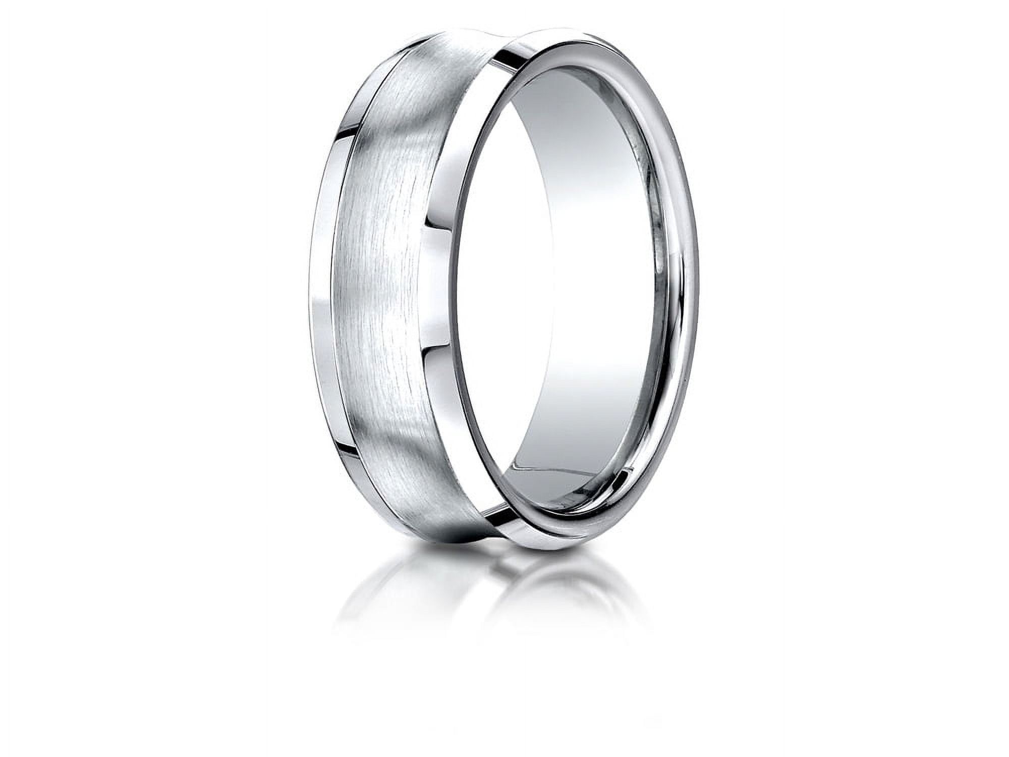 Benchmark 18k Gold 7.5mm Comfort-fit Satin-finished Concave Beveled ...