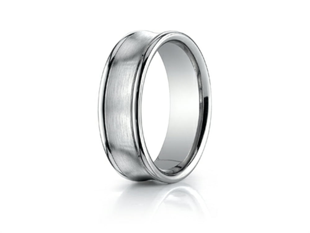 Benchmark 7.5mm Comfort-fit Satin-finished Concave Round Edge Carved ...