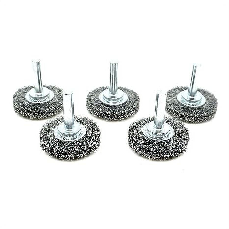Benchmark Abrasives 1-1/2" Mounted Crimped Wire Wheel, 1/4" Shank (5 ...