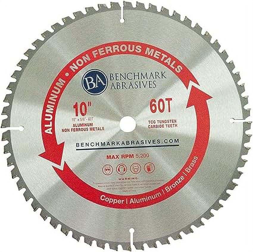 Benchmark Abrasives 10" TCT Saw Blade with 5/8" Arbor, Circular Saw ...