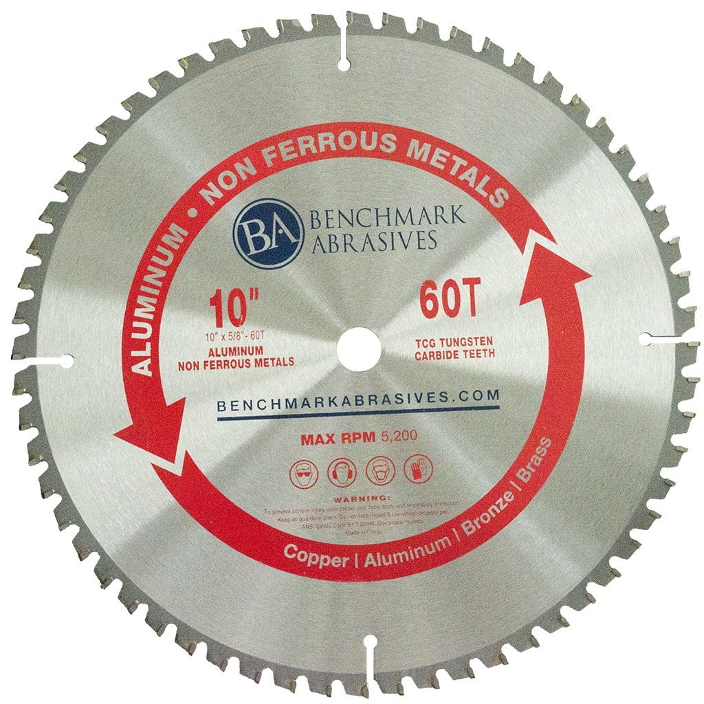 Benchmark Abrasives 10" TCT Saw Blade with 5/8" Arbor, Circular Saw ...