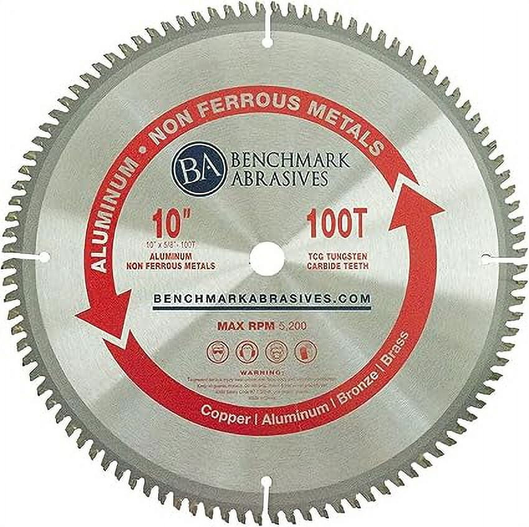 Benchmark Abrasives 10" TCT Saw Blade with 5/8" Arbor, Circular Saw Blades ‎(10" - 100 Teeth ...