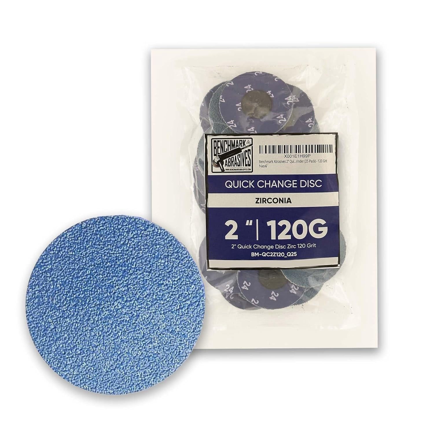 Benchmark Abrasives 2" Quick Change Zirconia Sanding Discs with a Male ...