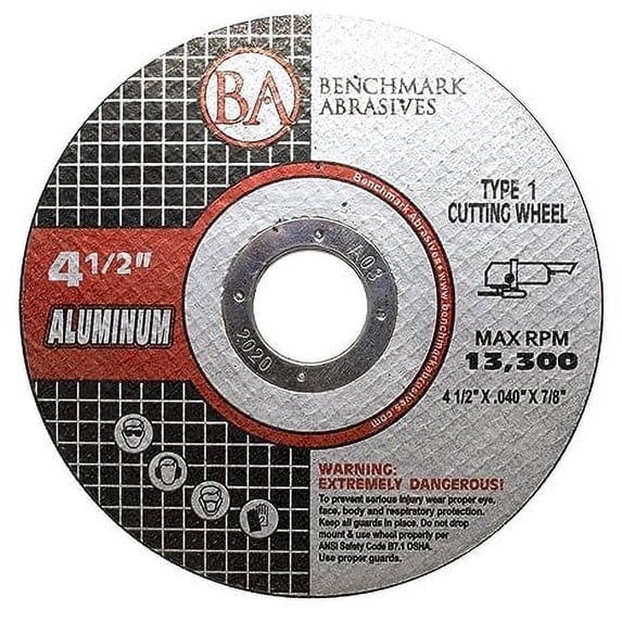Benchmark Abrasives 4-1/2" Type 1 Aluminum Cutting Wheel 0.040" Thick 7 ...
