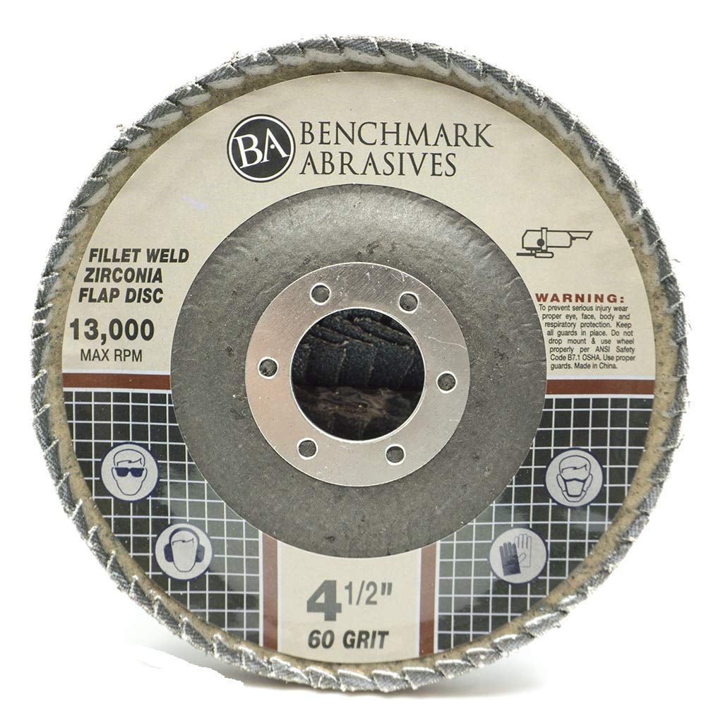 Benchmark Abrasives 4.5 inch Zirconia Curved Fillet Weld Flap Discs (5 ...