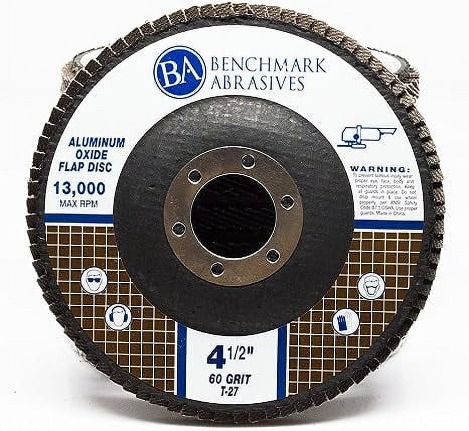 Benchmark Abrasives 4.5" x 7/8" Aluminum Oxide Flap Discs for Sanding ...