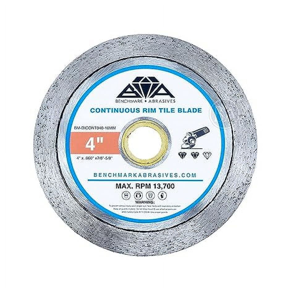 Benchmark Abrasives 4" Continuous Rim Diamond Blade With Steel Core ...