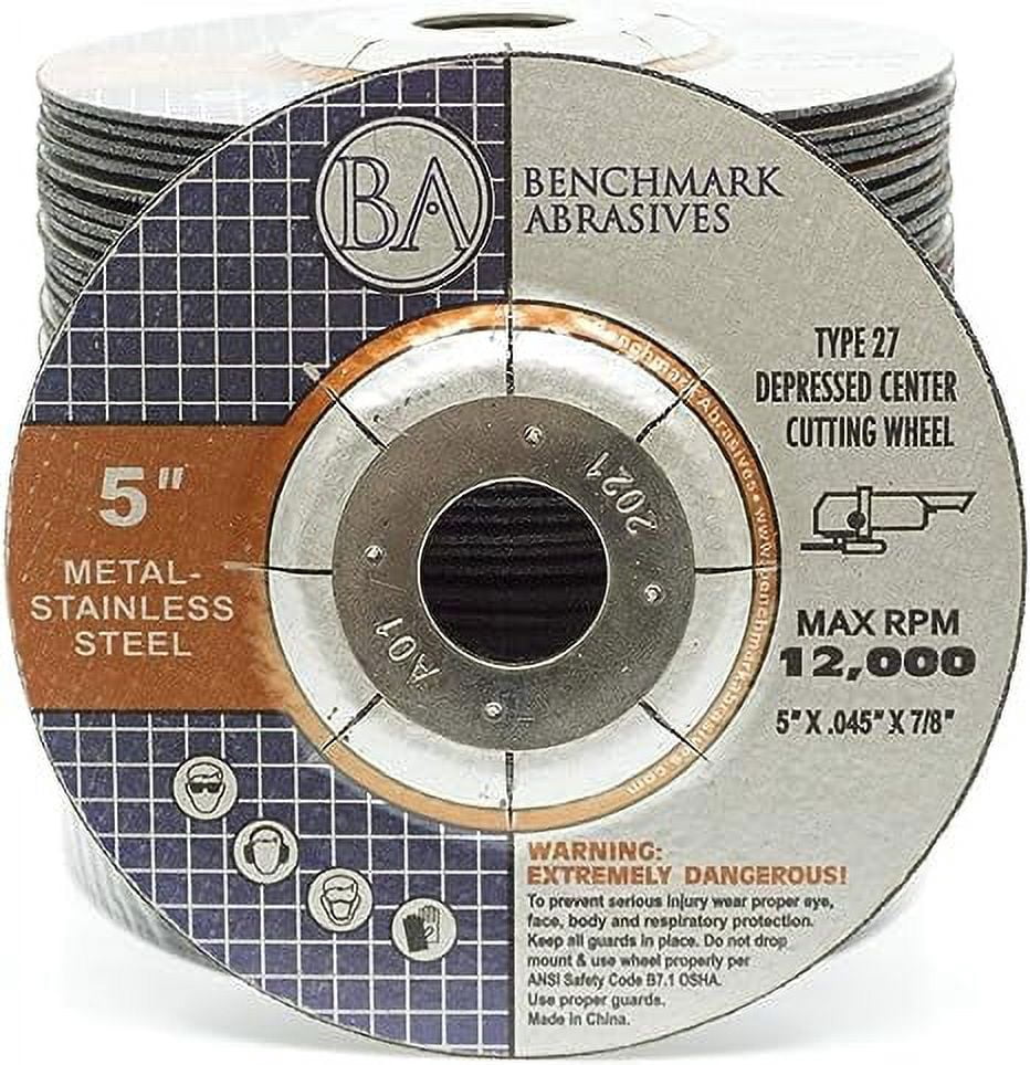 Benchmark Abrasives 5" T27 Depressed Center Cutting Wheels .045" Thick ...
