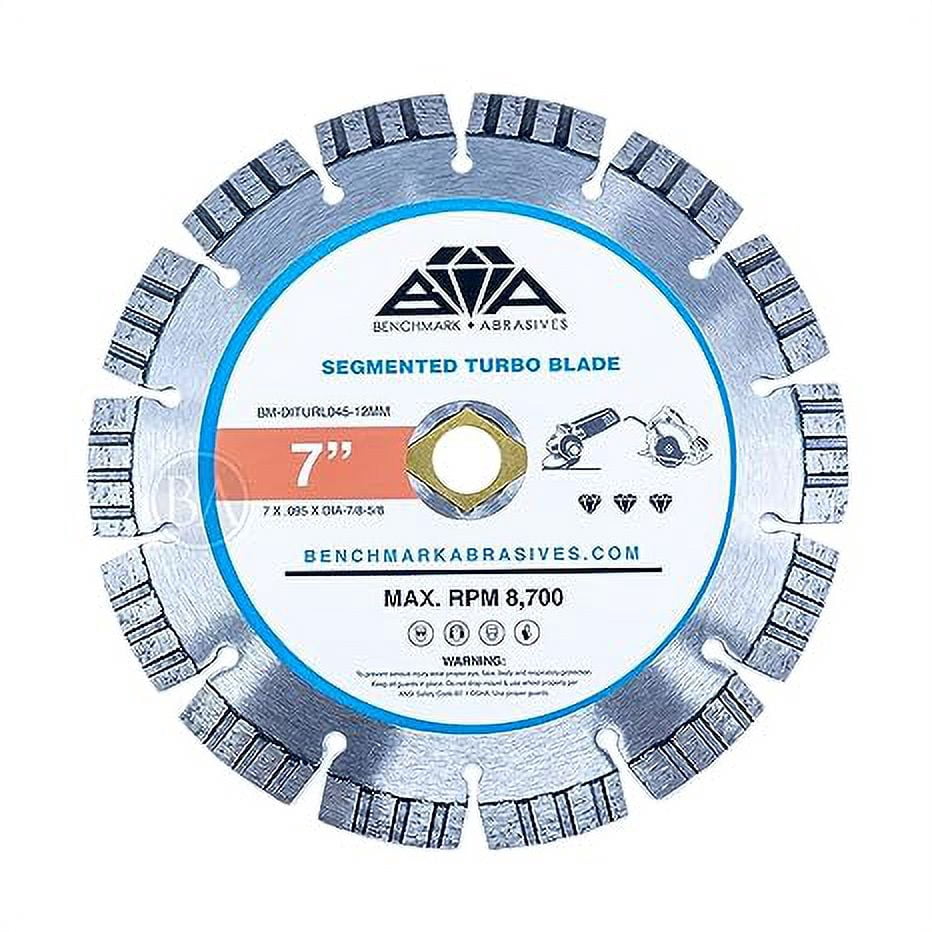 Benchmark Abrasives 7" Segmented Turbo Diamond Blade With Steel Core ...